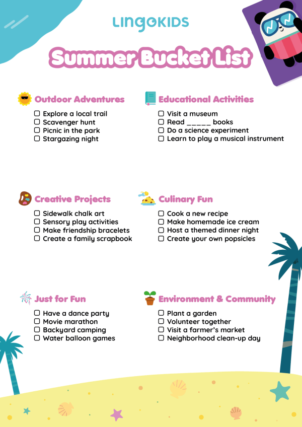 How to Create a Summer Bucket List and Challenges for Kids
