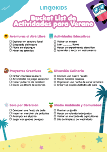 Cómo crear un "bucket list" de actividades para verano